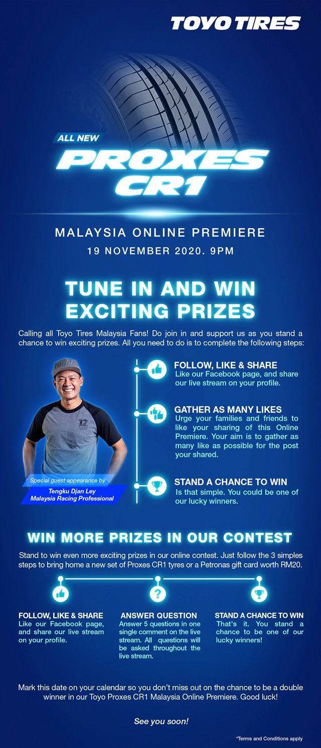 News: Stand a chance to win new Toyo Proxes CR1 tyres at Nov 19 launch | CarSifu