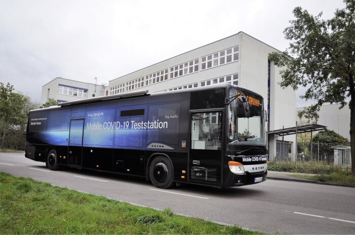 News: Setra bus converted into mobile Covid-19 testing facility | CarSifu